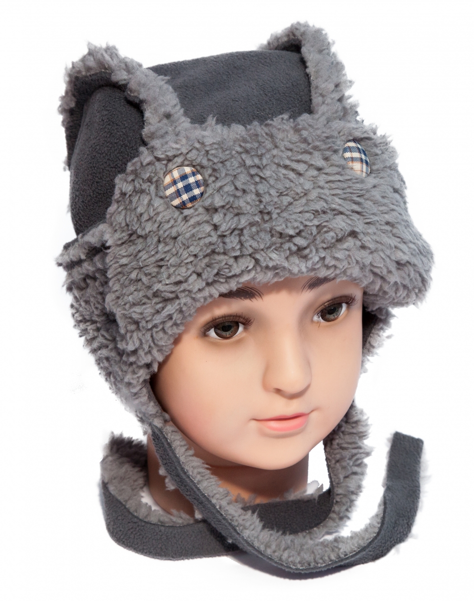 Caciuli baieti groase de iarna cu prindere C40 gri 40-50cm ...