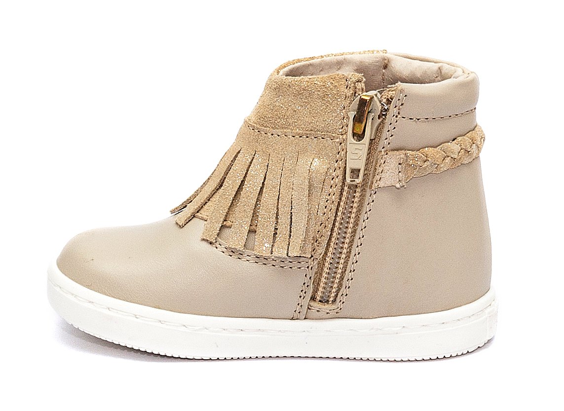 Ghetute fetite piele cu franjuri hokide 410 bej 18-24. Incaltaminte din ...