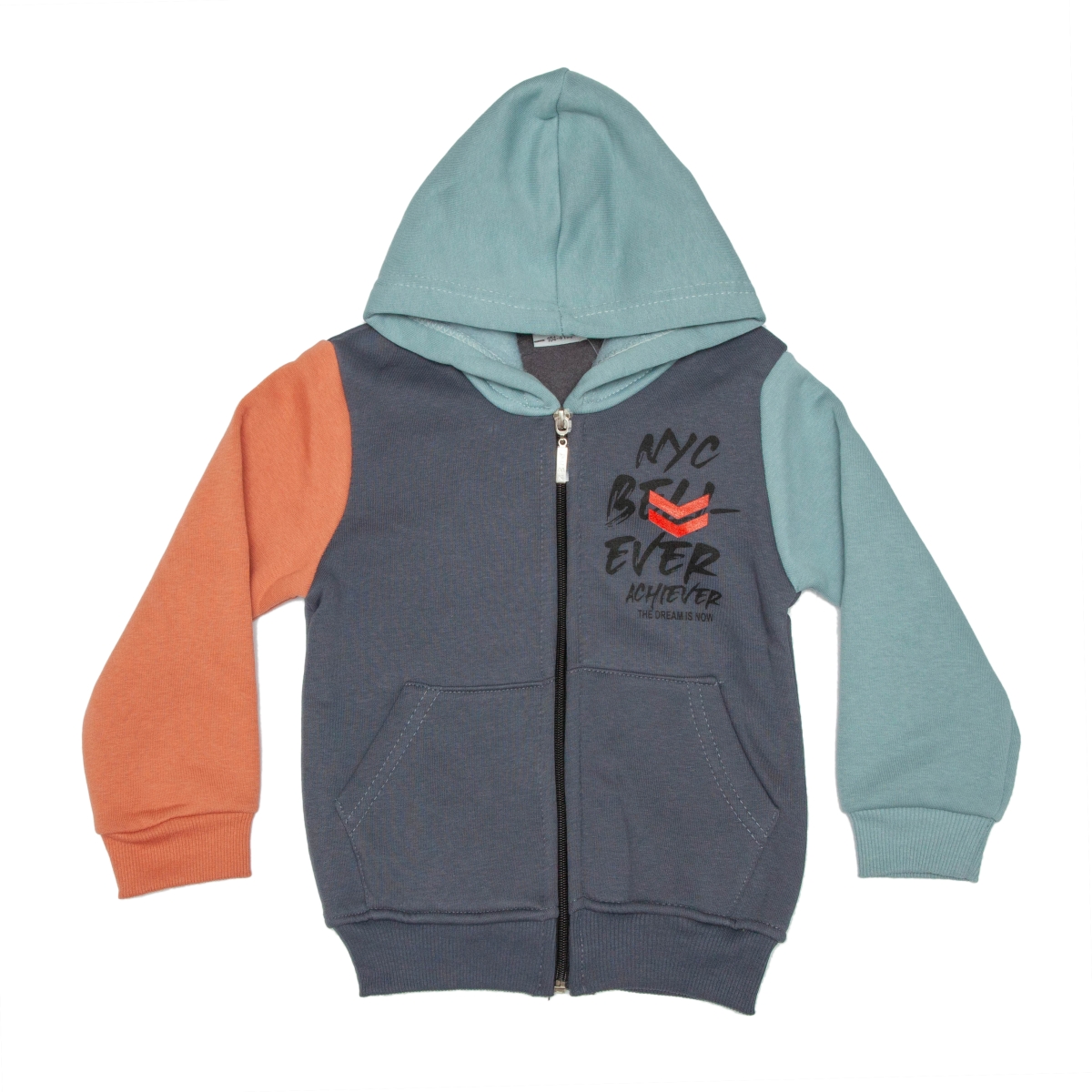 Hanorac baieti gros de iarna cu gluga 3121 gri port 1-7ani ...