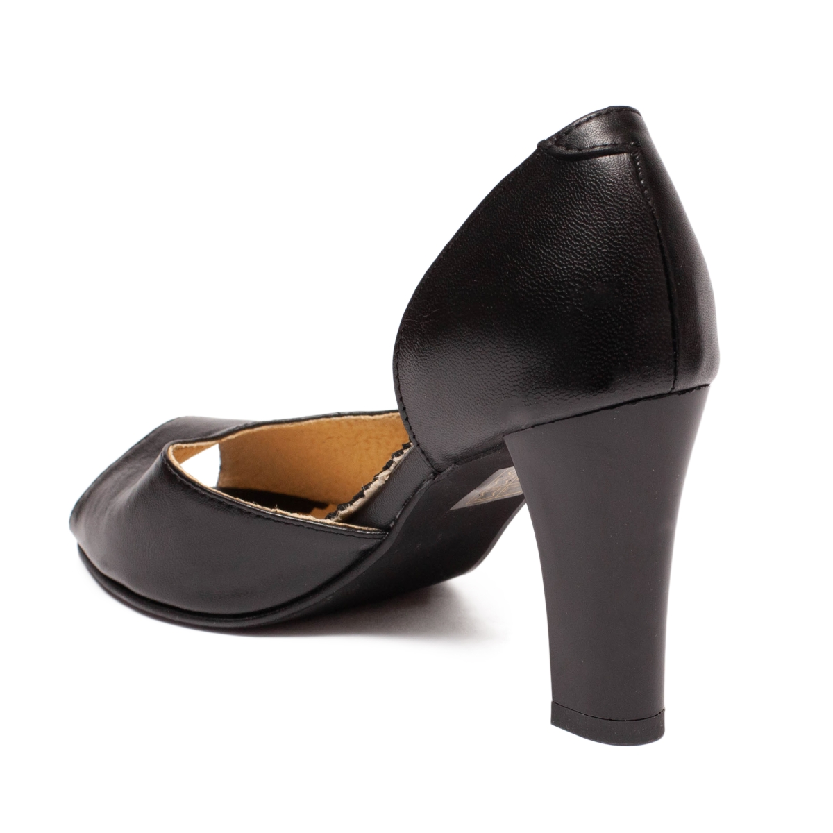 Pantofi dama decupati cu toc 8cm 952 negru 33-41. Incaltaminte din ...