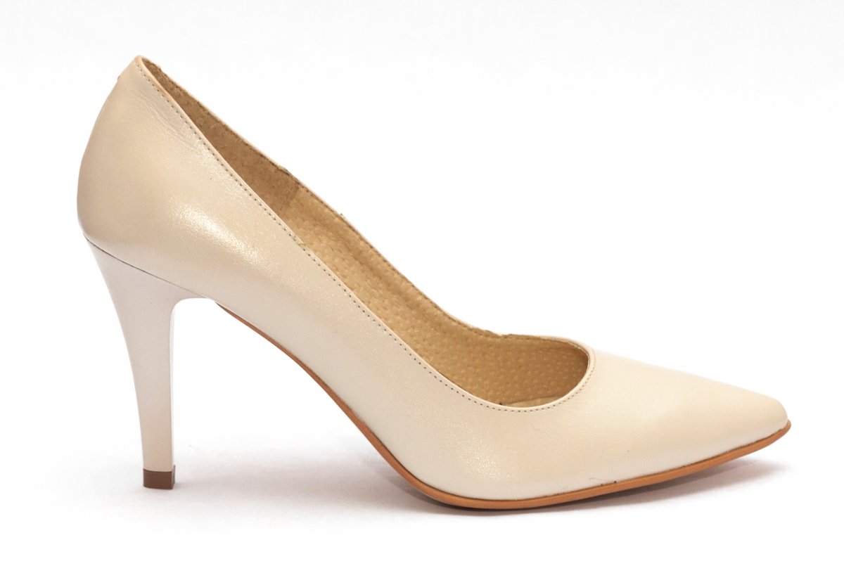 Pantofi dama cu toc stileto 004 bej 33-41 - bambinii.ro