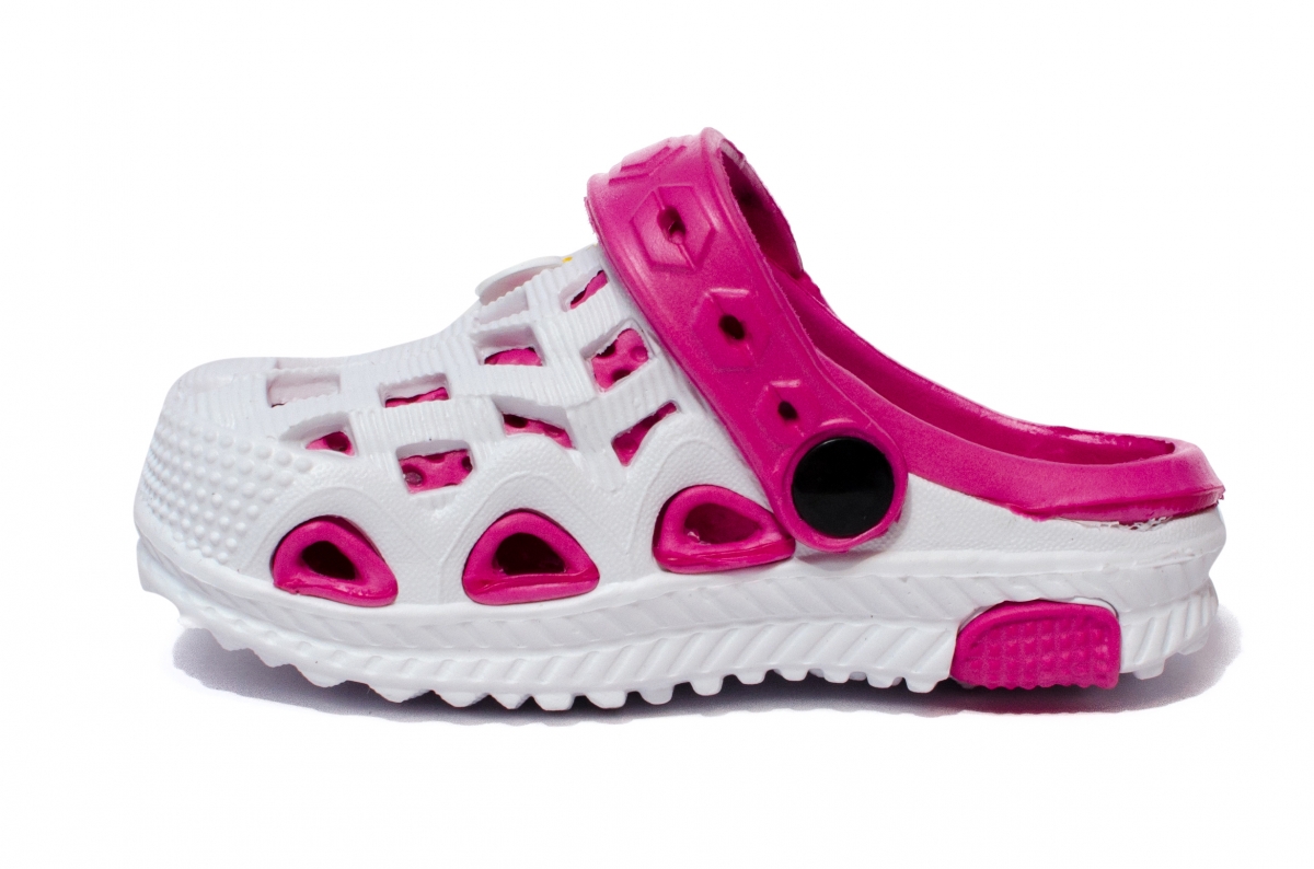 Papuci fete de vara 1264 alb fuxia 18-29. Incaltaminte din piele pentru ...