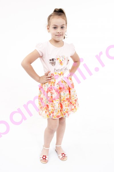 Compleuri fete 3455 bej flori 116-140cm. Incaltaminte din piele pentru ...