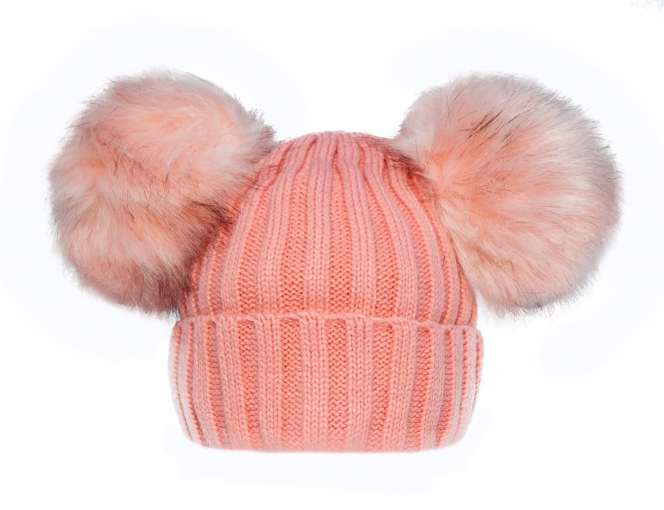 Caciuli fete cu 2 ciucuri de iarna 1885 rosu 2-6ani. Incaltaminte din ...